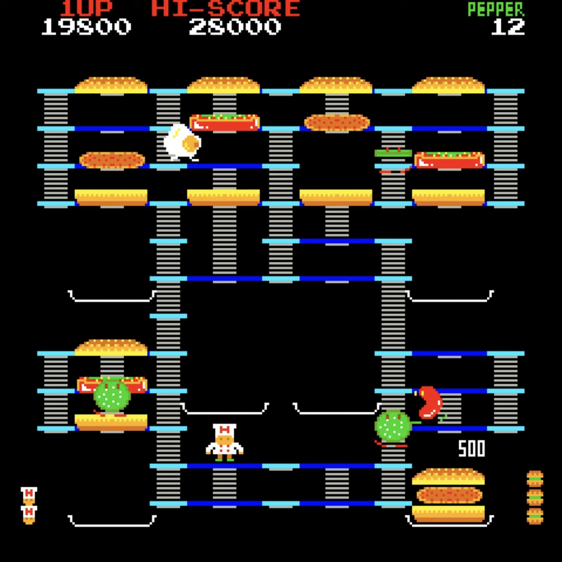 BurgerTime Stage 3 Screenshot - retrogames!now