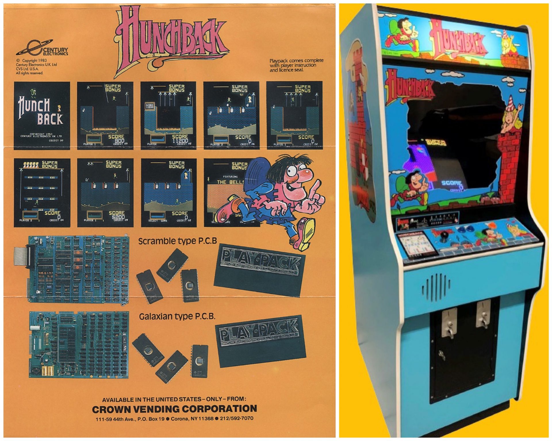 Hunchback Arcade Game by Century Electronics
