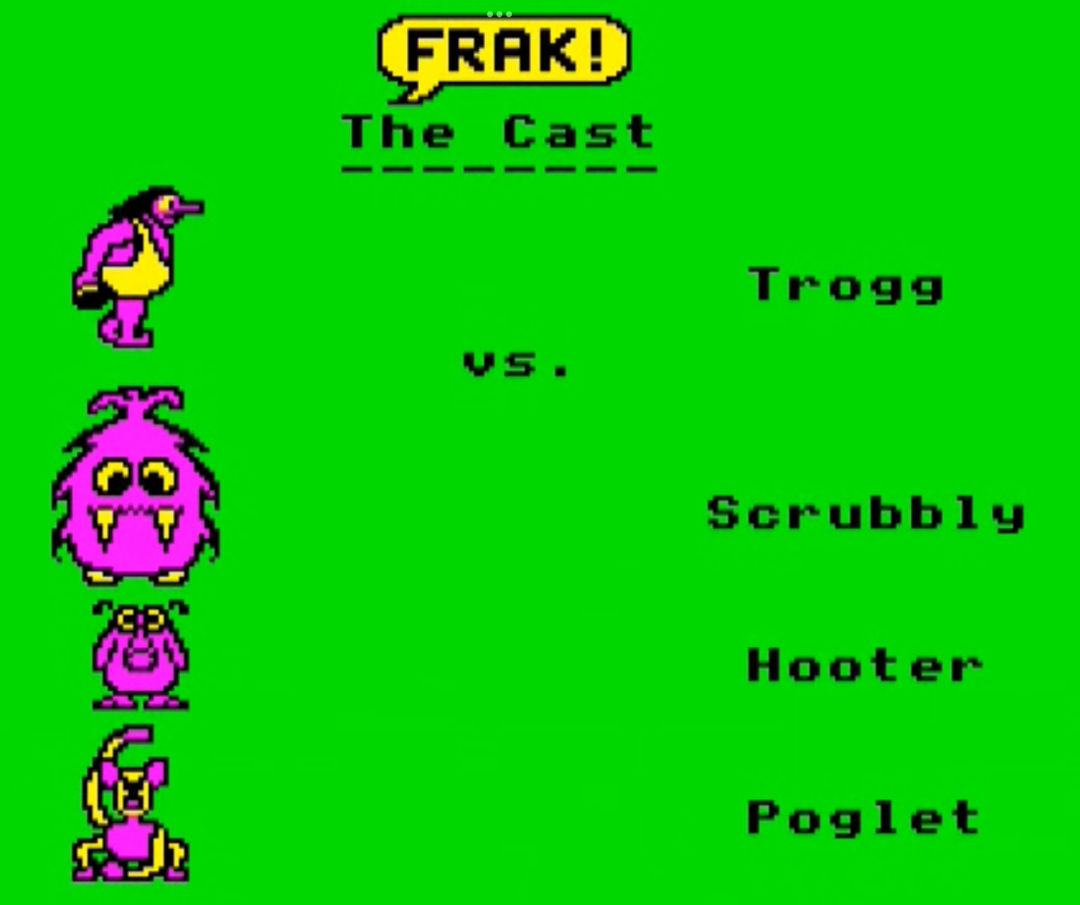 Frak! for the BBC Micro - Retro Games Now!